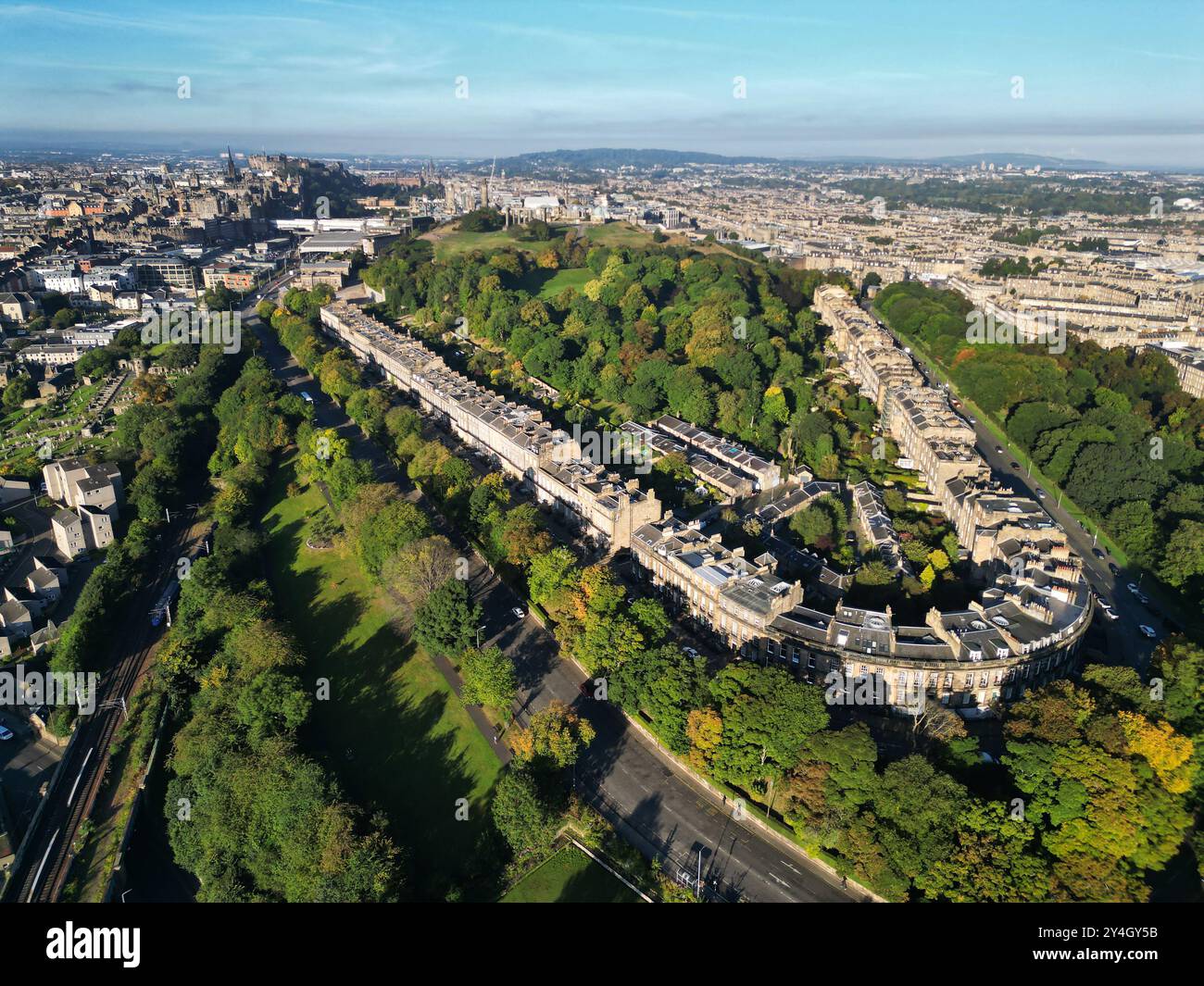 Aerial view of Carlton, Regent and Royal terrace located on the east ...
