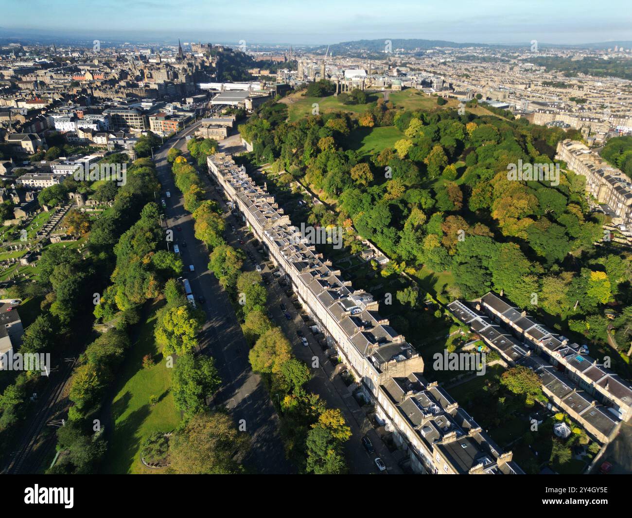 Aerial view of Carlton, Regent and Royal terrace located on the east ...
