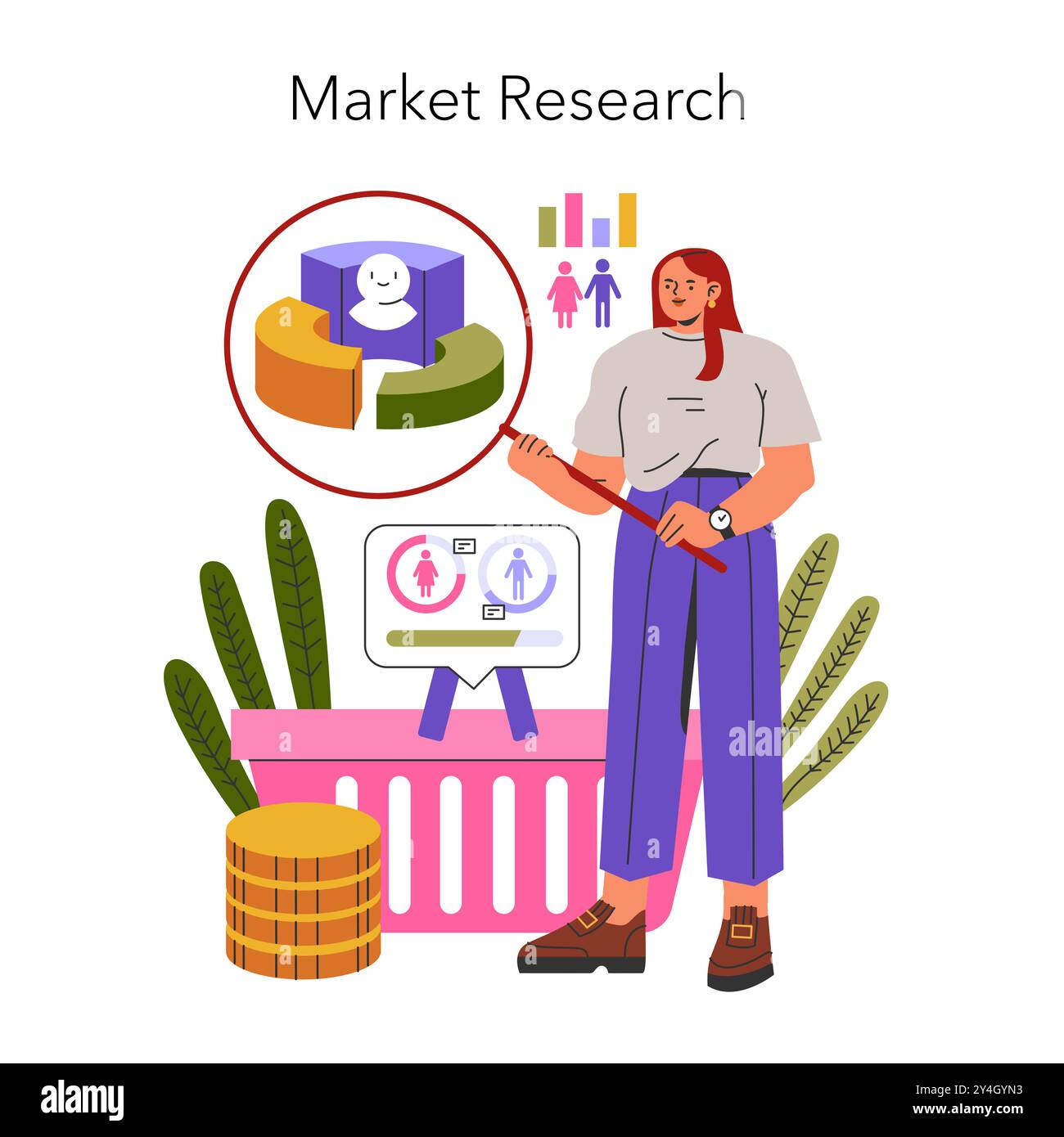 Market Research concept. Analyst presenting data analysis for marketing ...