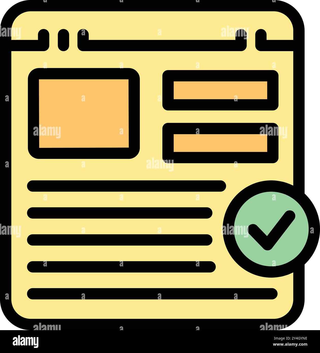 Simple modern color icon representing a successfully completed web ...