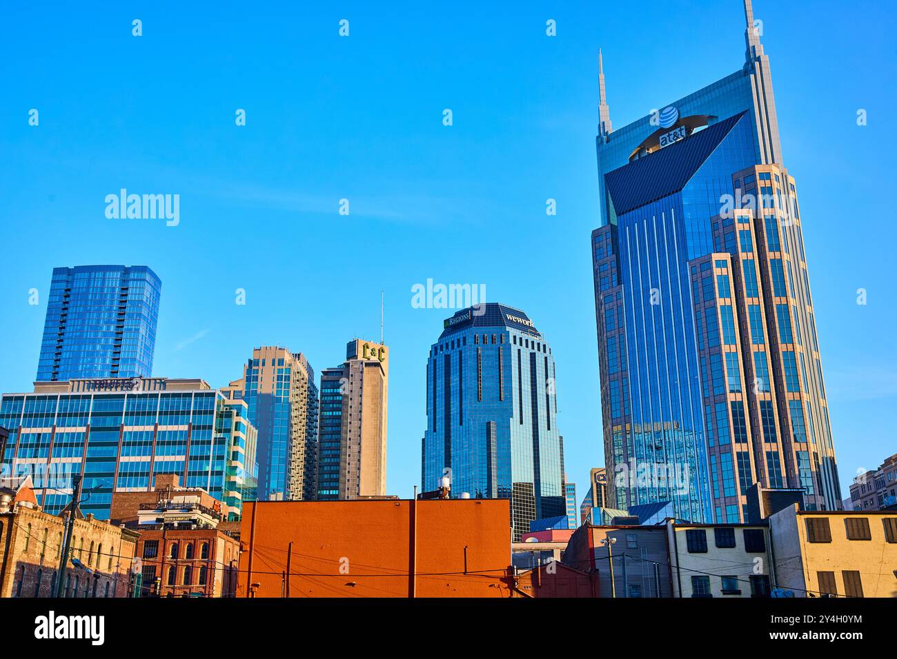 Nashville Skyline with Iconic Batman Building Eye-Level Perspective ...