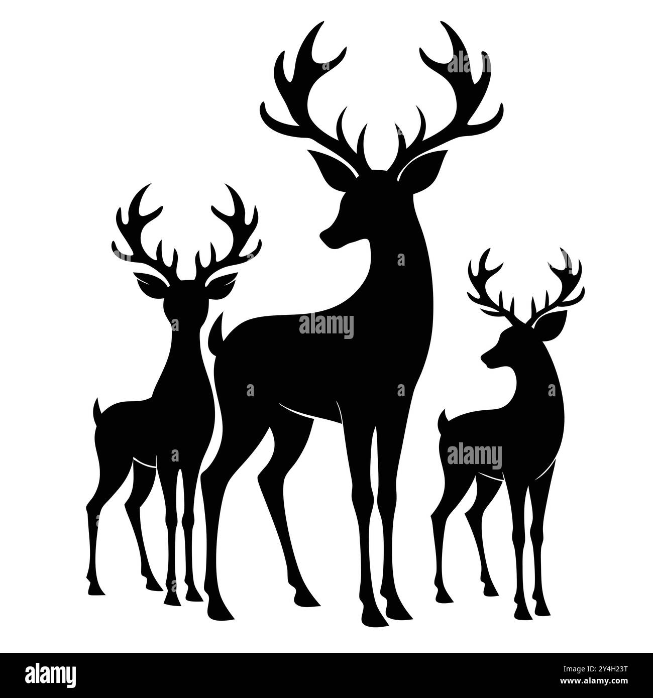 Deer Silhouettes Vector Graphics Collection Stock Vector Image And Art Alamy