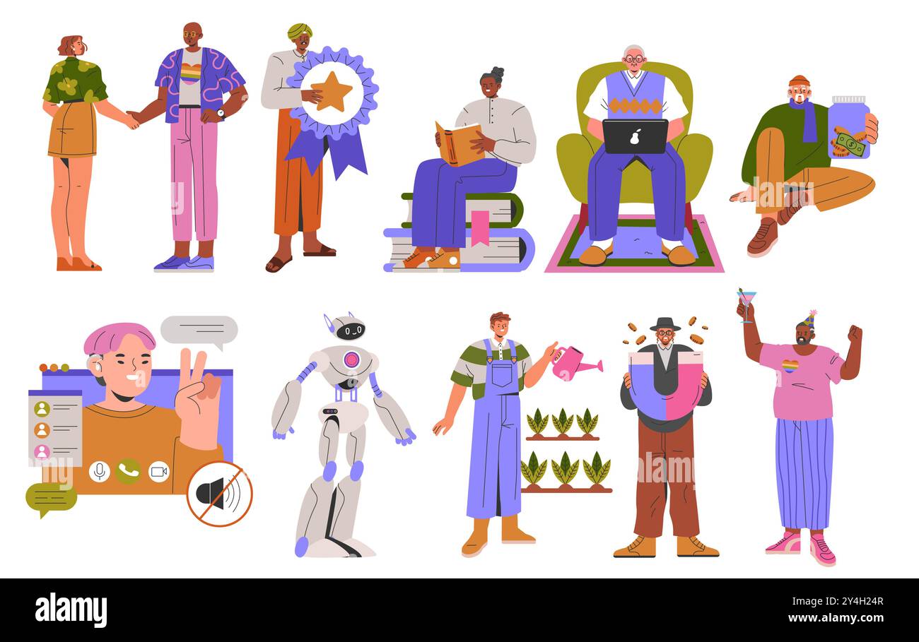 Diversity Businessman Set. Inclusive workplace culture with a variety ...