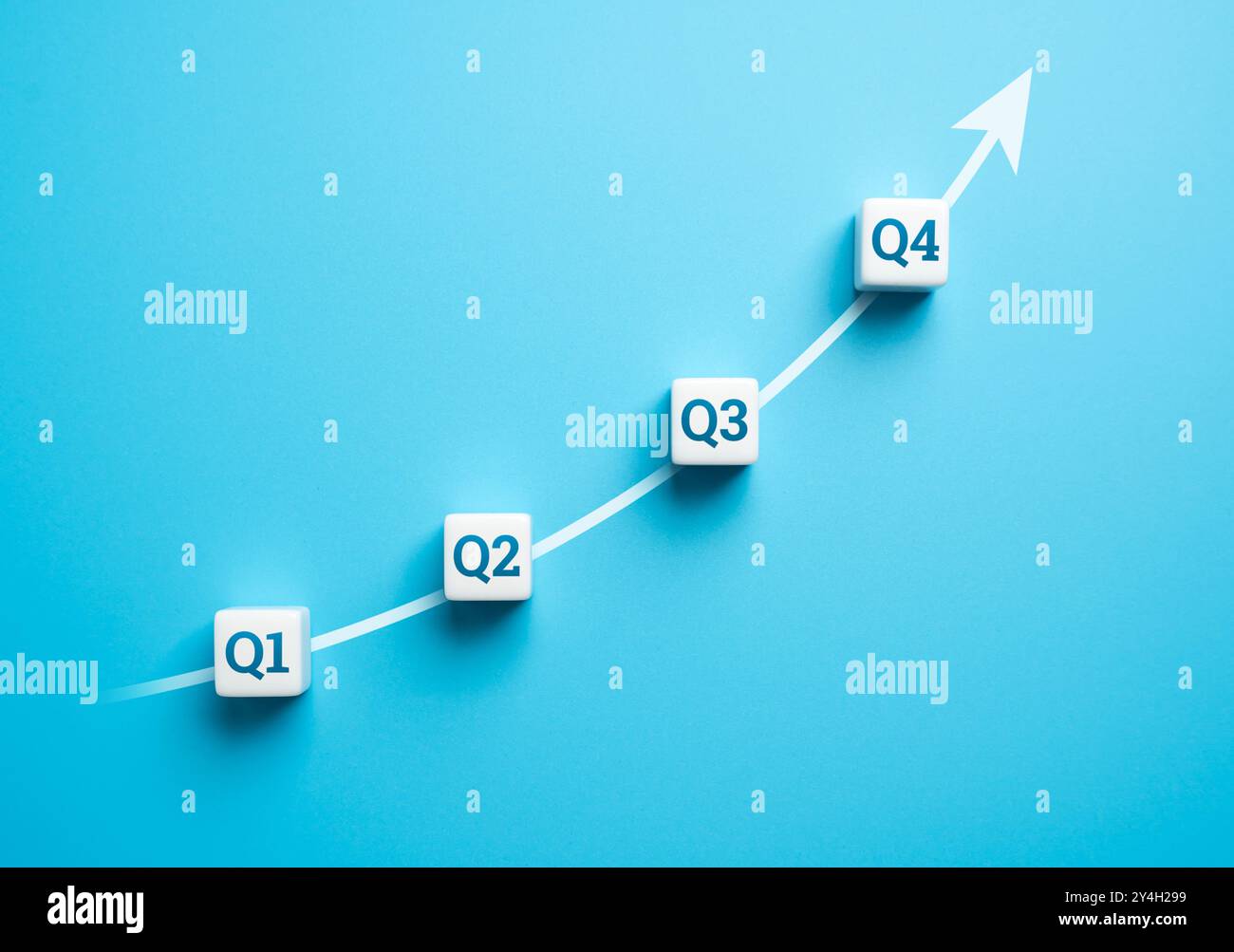 Growth chart for four business quarters. Financial growth indicators ...