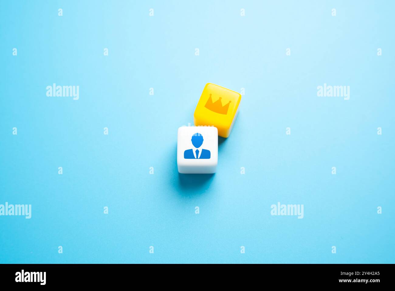 Businessman and crown on head. Concept of leader and chief. High self ...