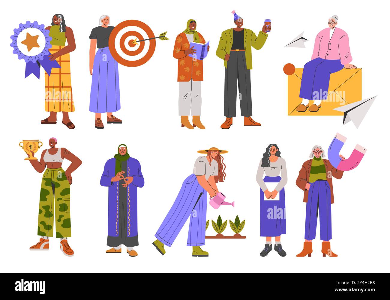 Diversity Businesswoman Set. A colorful range of women in different ...