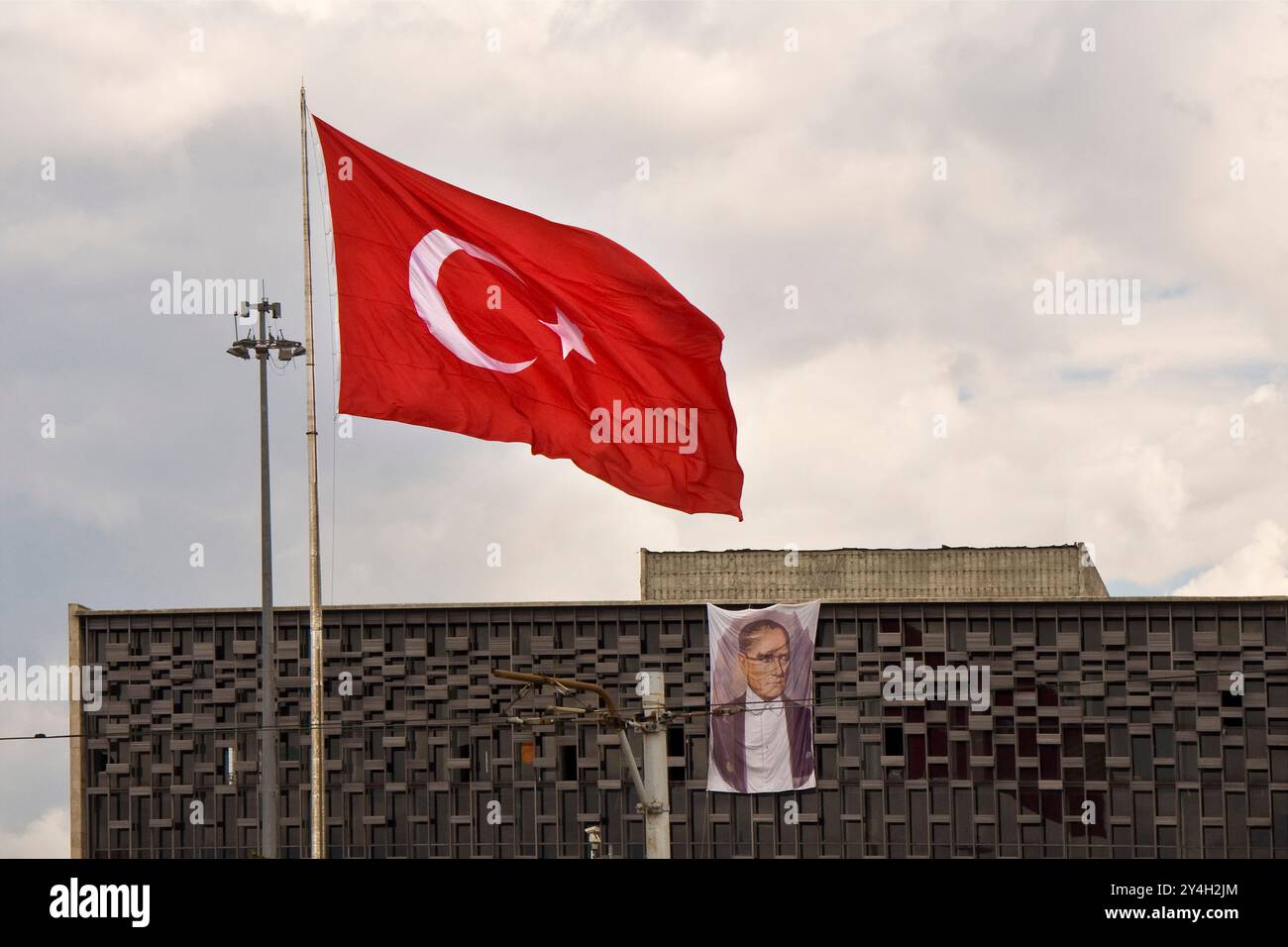 Turkey, Istanbul, Taksim square, Turkish flag Stock Photo - Alamy