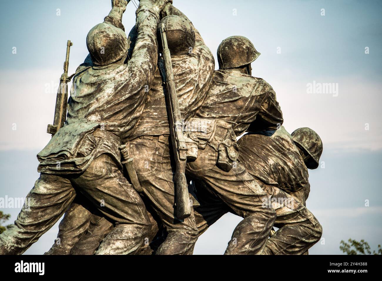 ARLINGTON, Virginia — Detail of the bronze statue depicting US Marines ...