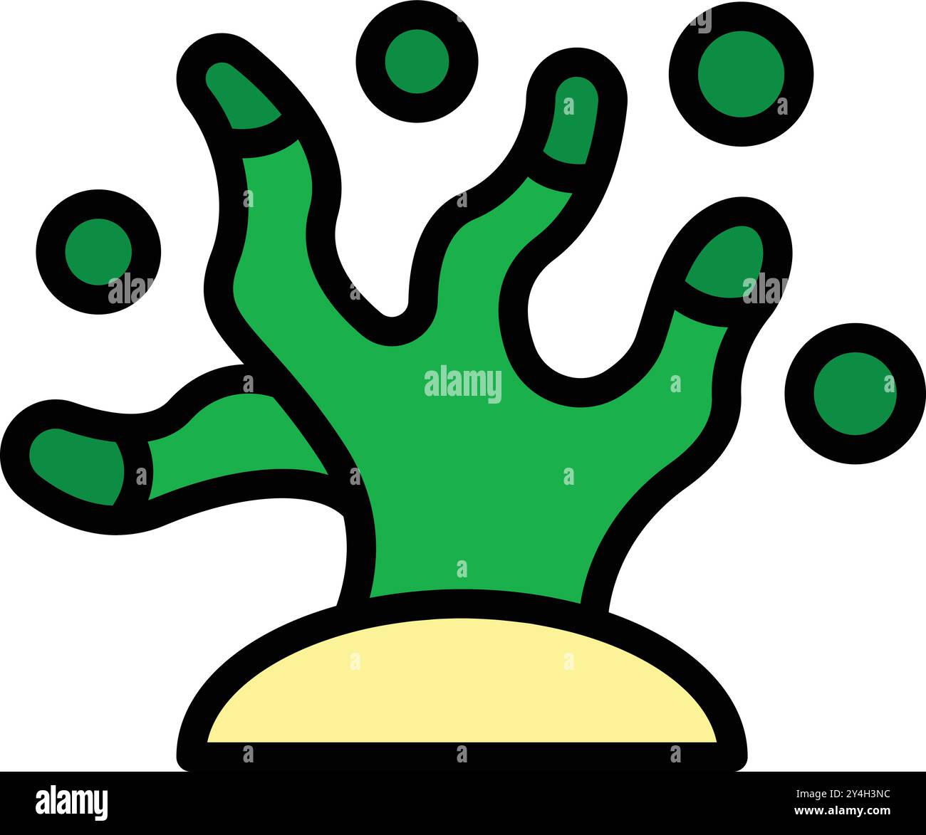 Cartoon image of green seaweed growing on the ocean floor Stock Vector ...
