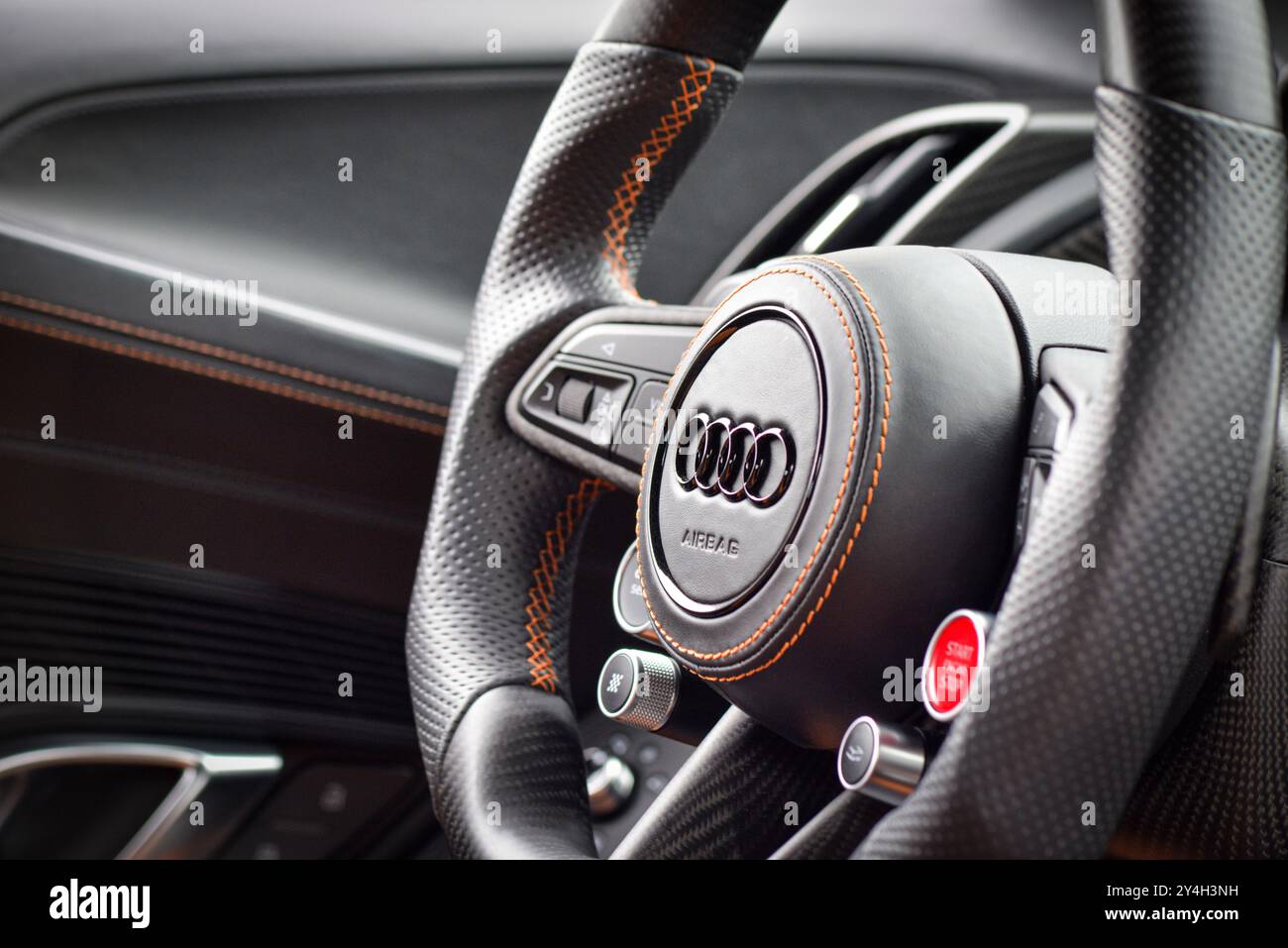 Audi R8 steering wheel Stock Photo - Alamy