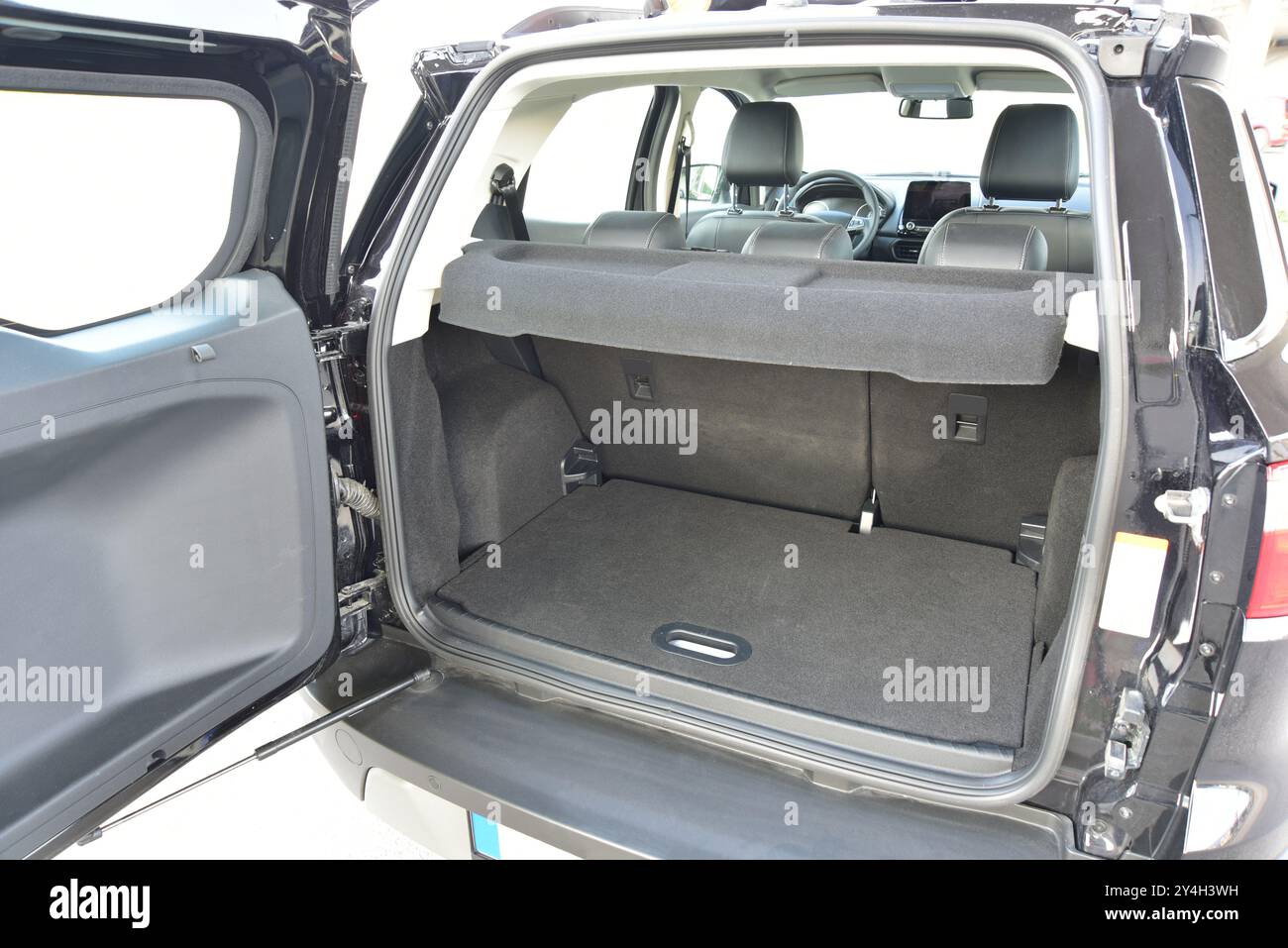 Empty trunk of a small SUV. The open tailgate of a small SUV Stock ...