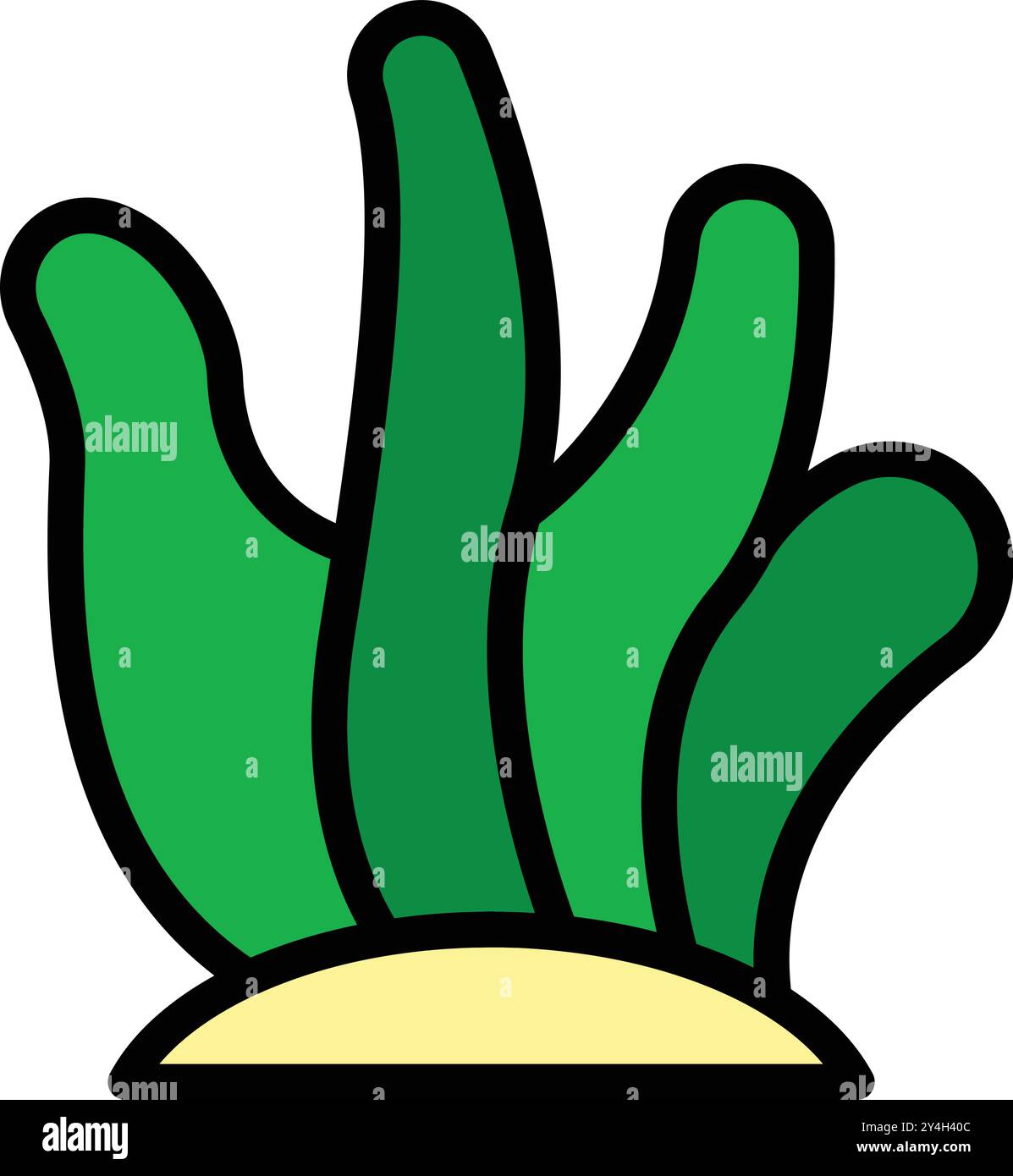 Simple cartoon vector drawing of seaweed growing on the ocean floor ...