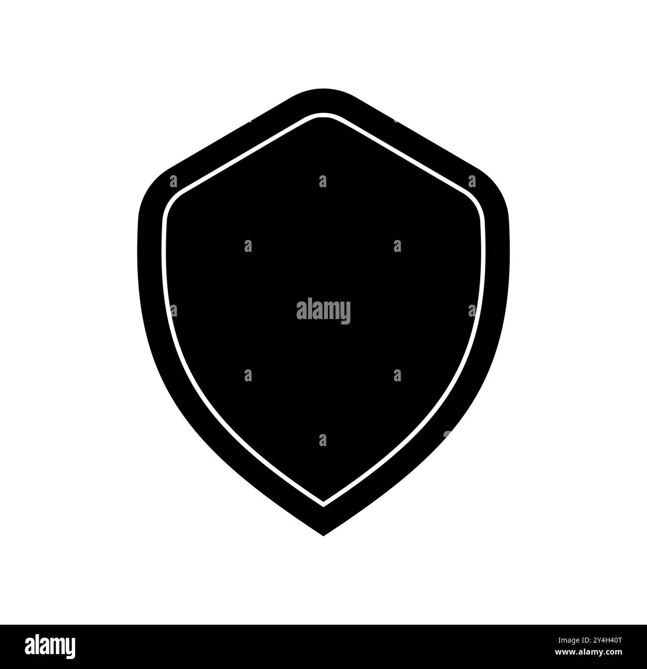 Shield logo template flat illustration, shielding icon in black and ...