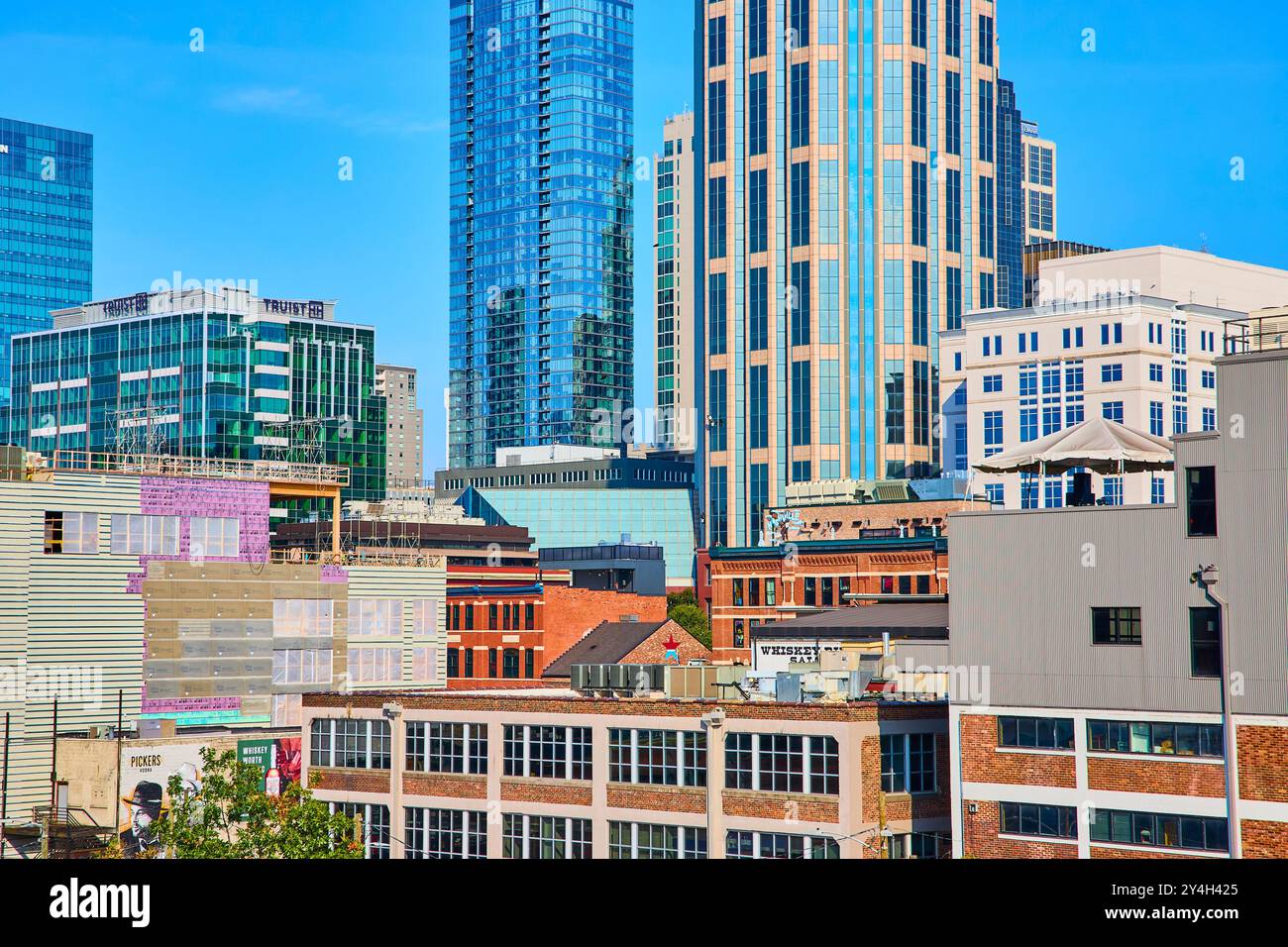 Nashville Skyline with Modern and Historic Architecture Eye-Level View ...