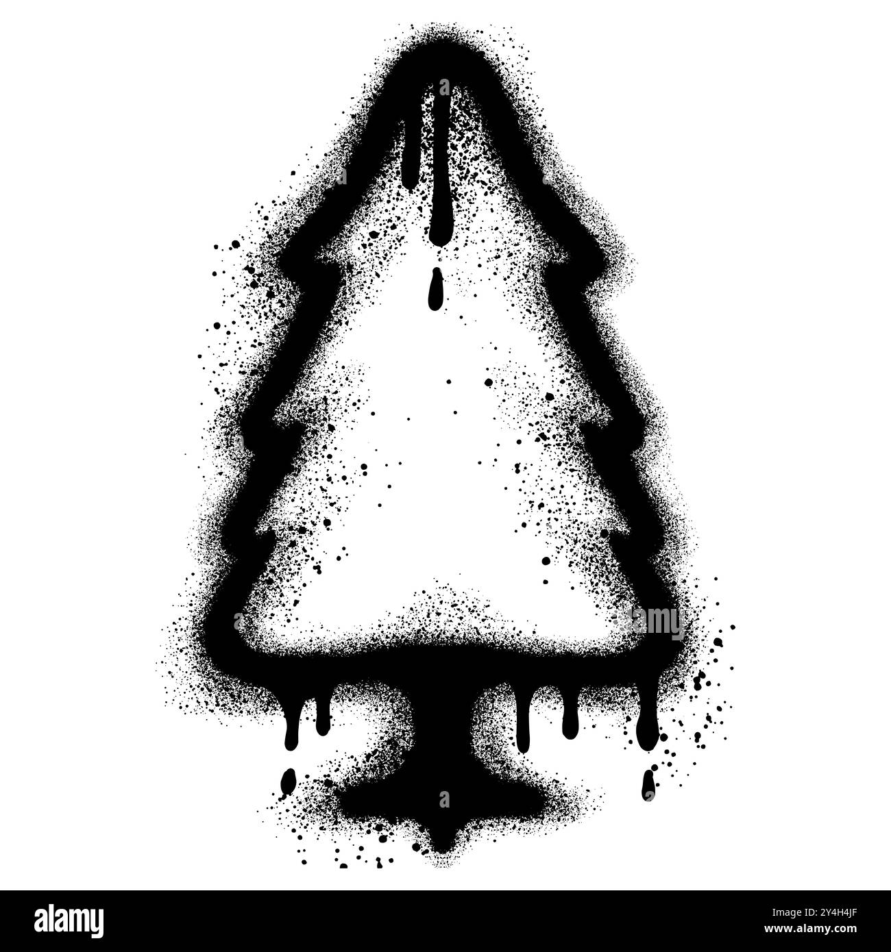 christmas tree spray paint vector. Graffiti, grunge, conifer graffiti ...
