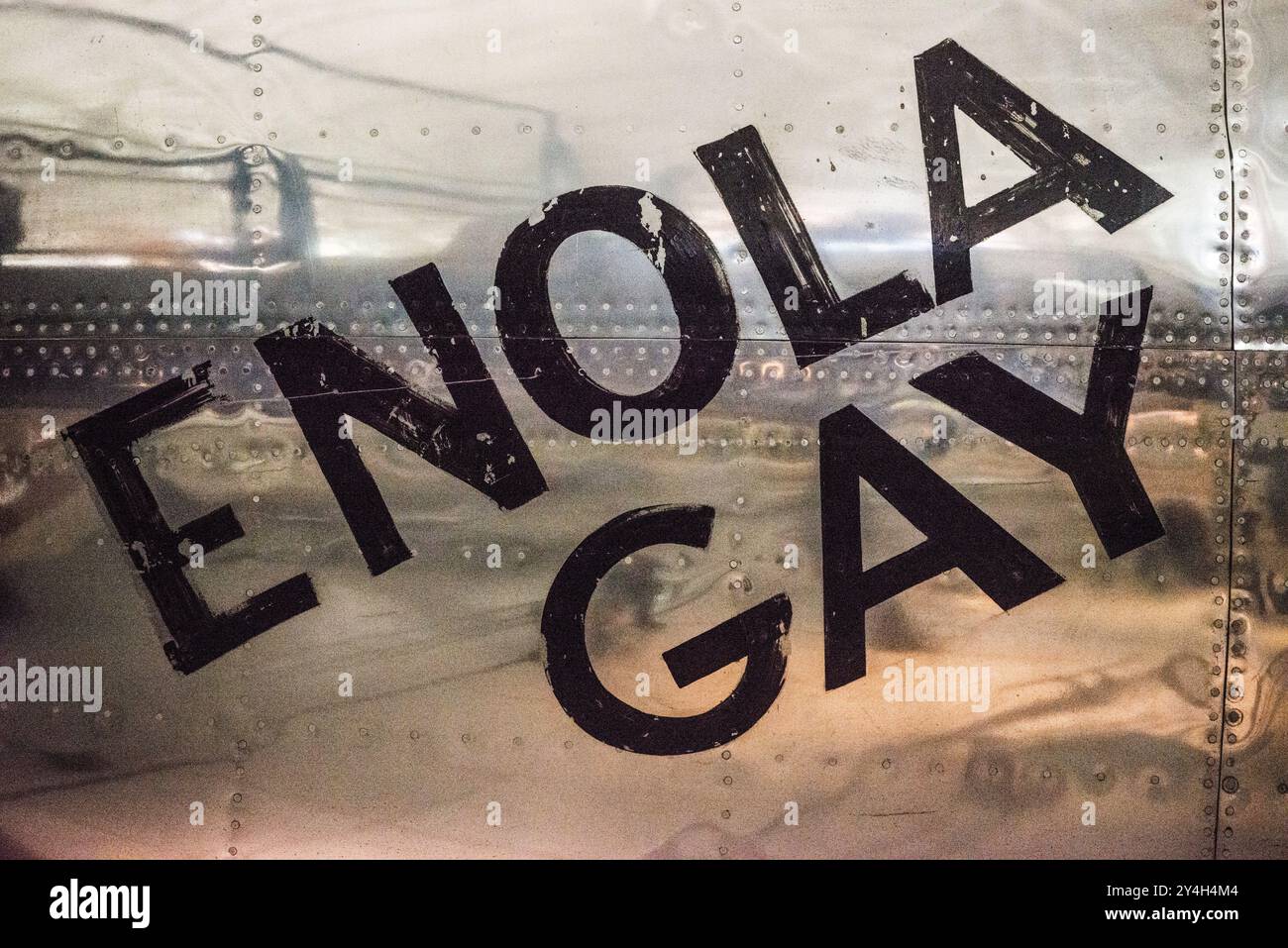 Detail of the Enola Gay, the B-29 bomber that dropped the atomic bomb ...