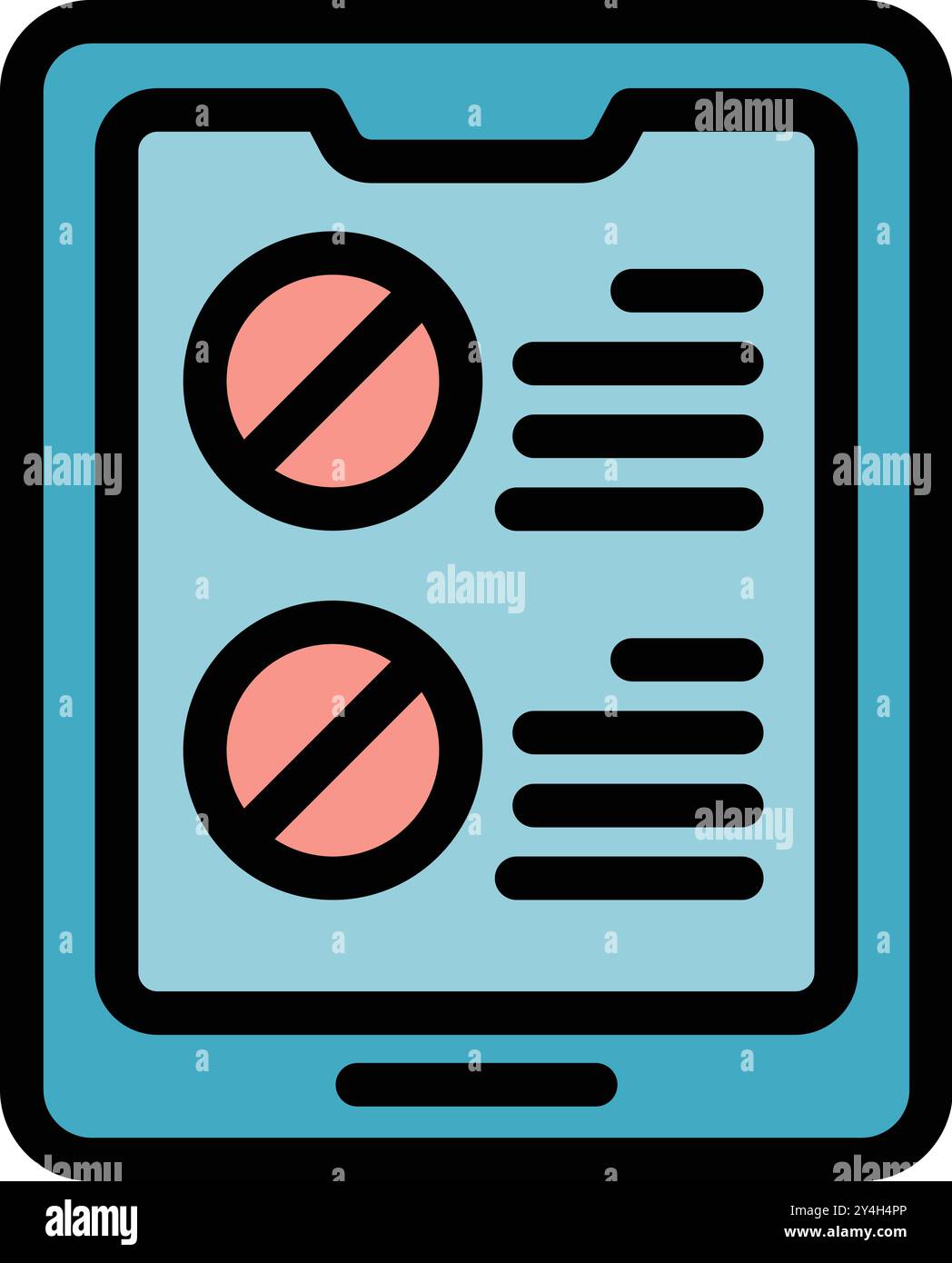 This vector illustration depicts a mobile phone app designed for ...