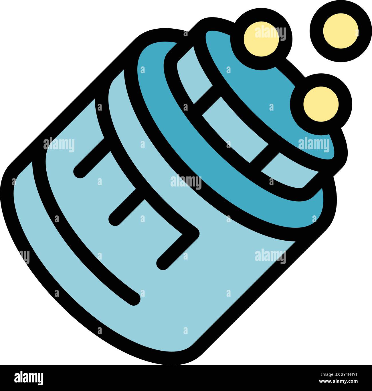 Simple cartoon illustration of a space capsule floating in space with ...