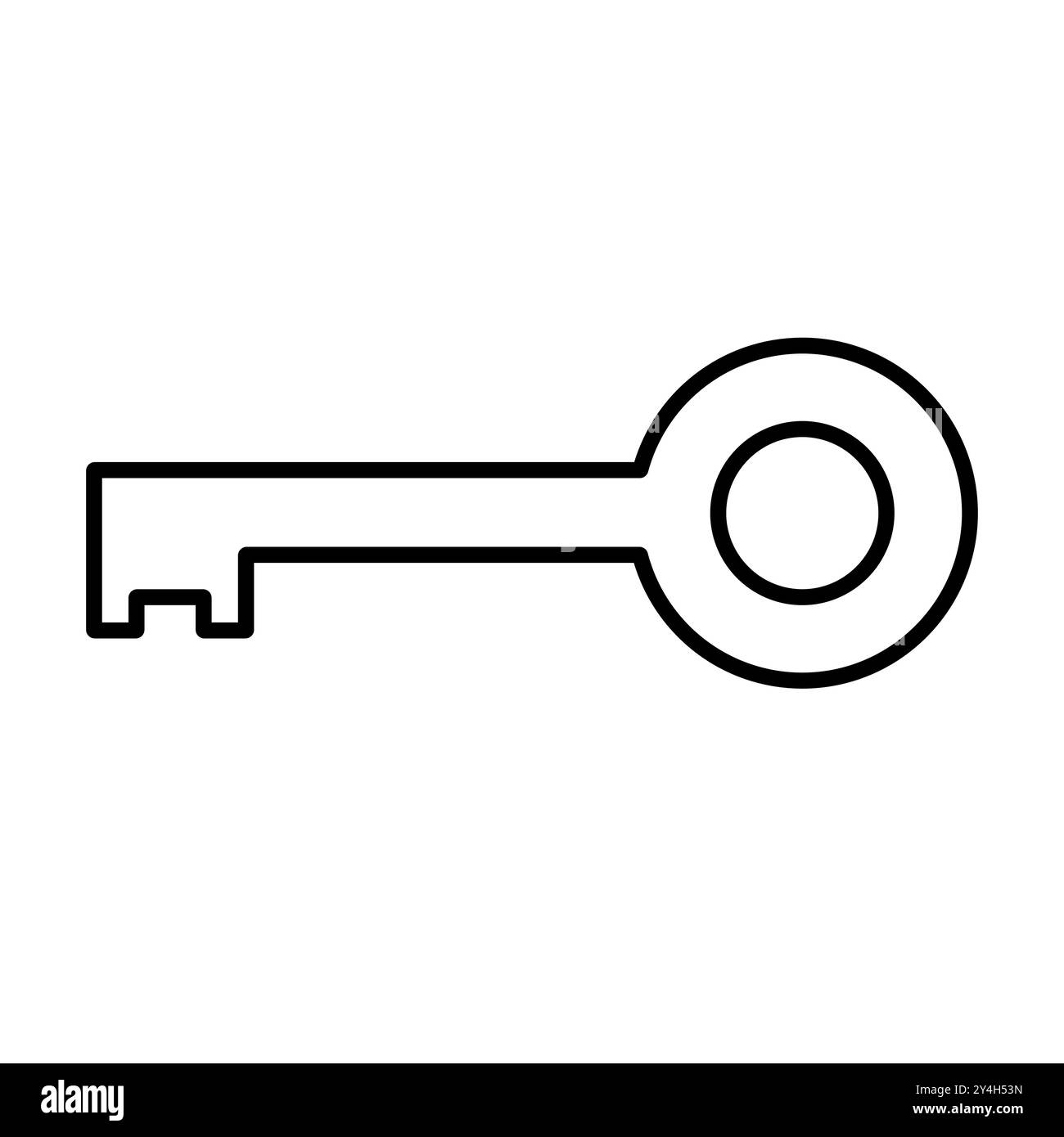 Vector flat outline key isolated on white background Stock Vector Image ...