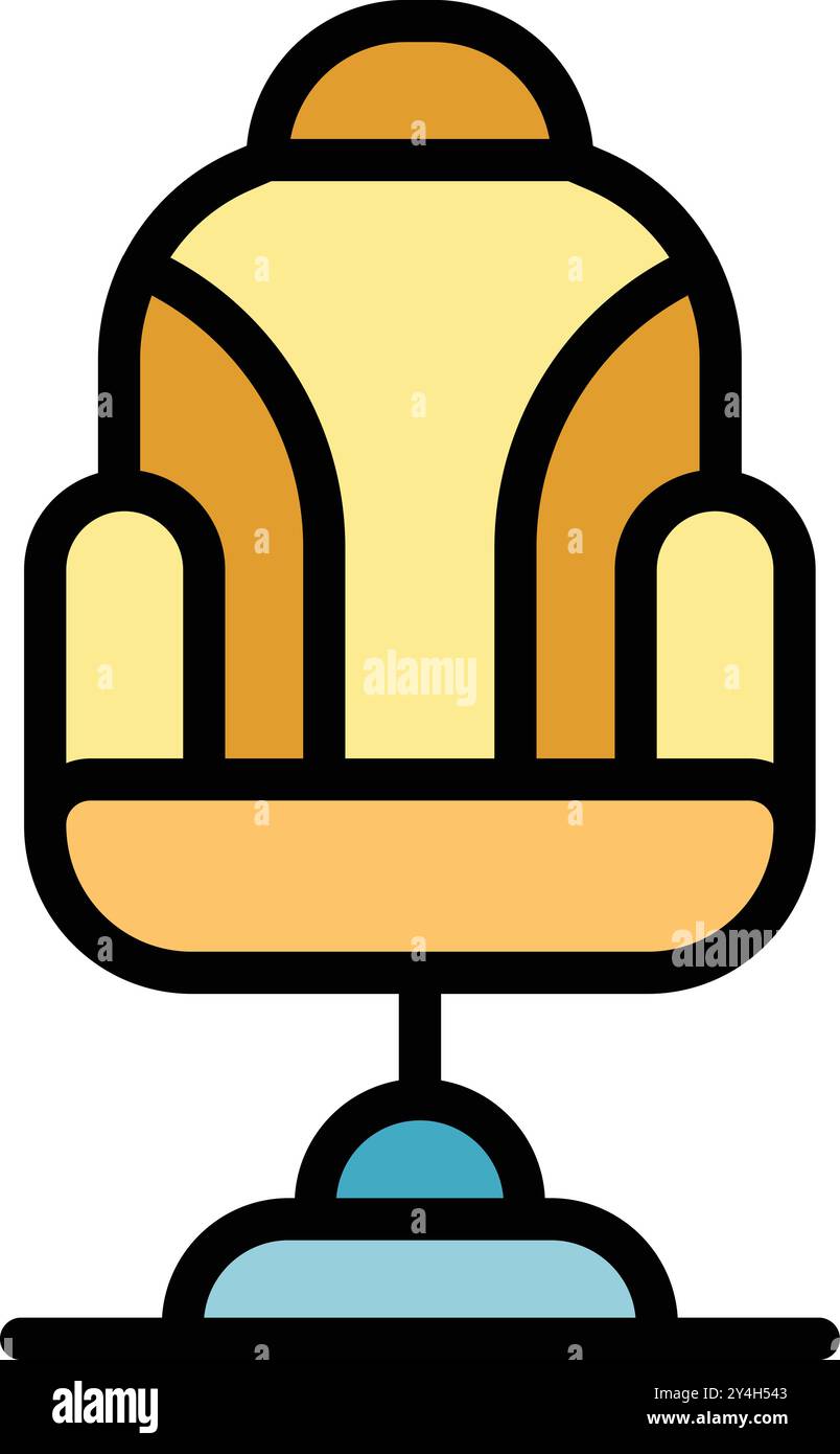 This icon represents a comfortable and ergonomic office chair designed ...