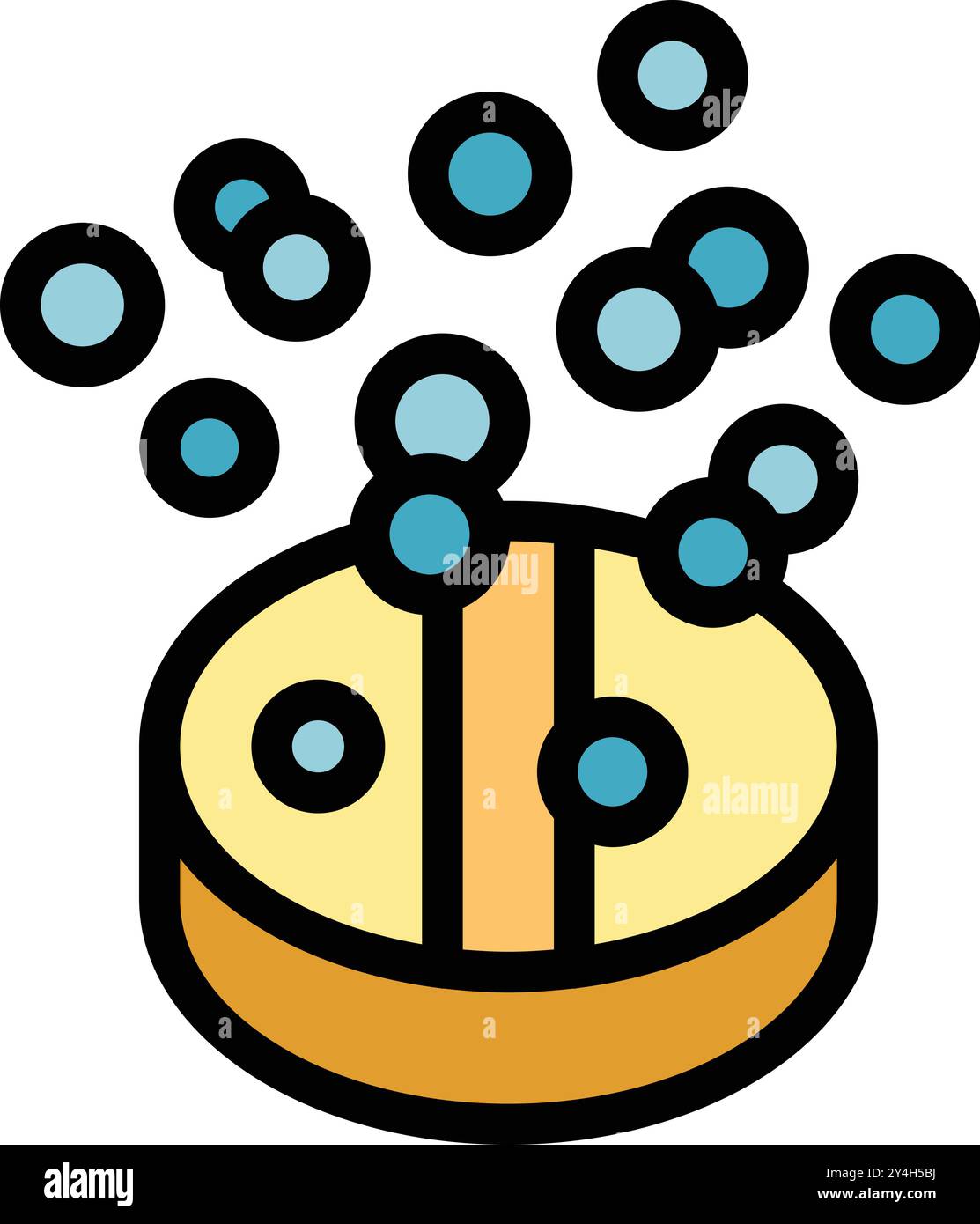 Icon of an effervescent tablet dissolving in a glass of water ...