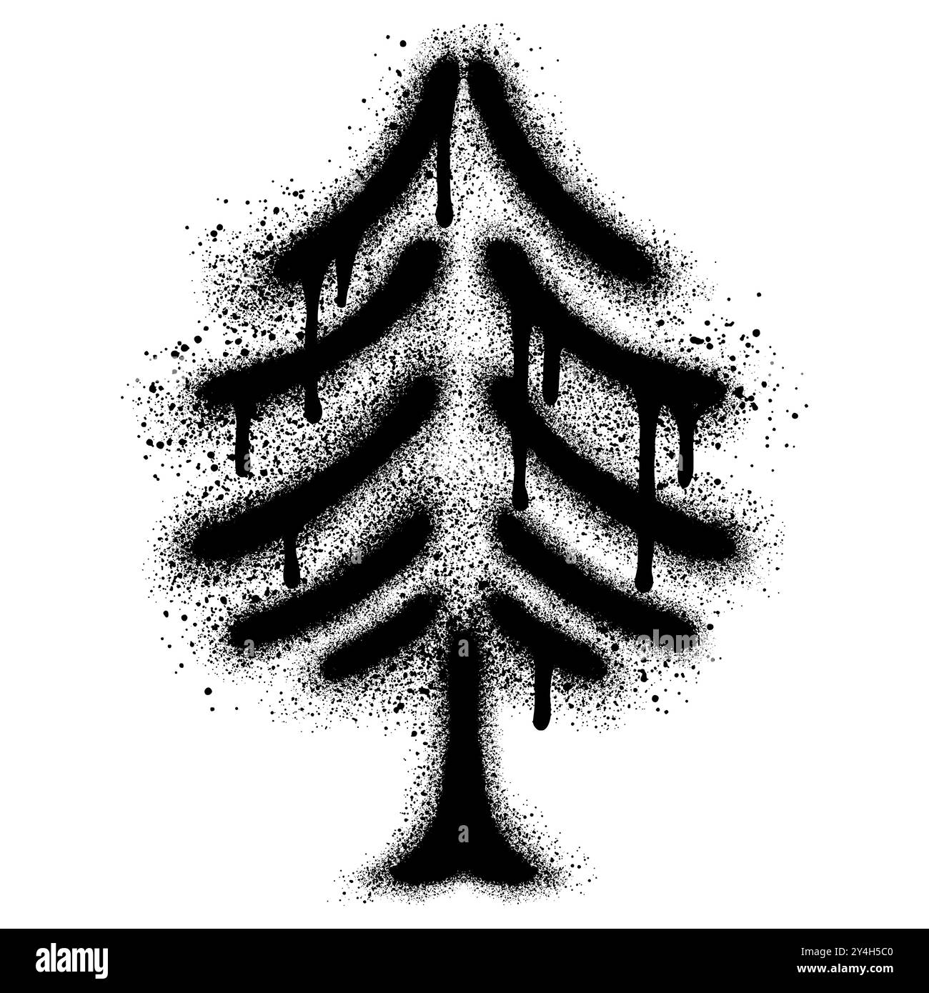 christmas tree spray paint vector. Graffiti, grunge, conifer graffiti ...