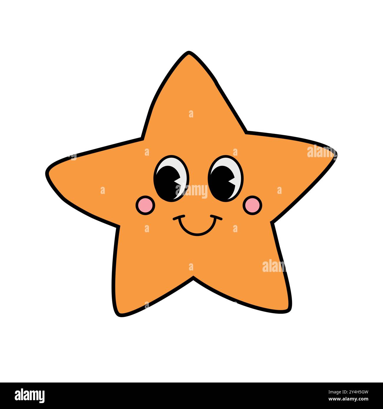 Vector groovy cartoon retro star isolated on white background Stock ...
