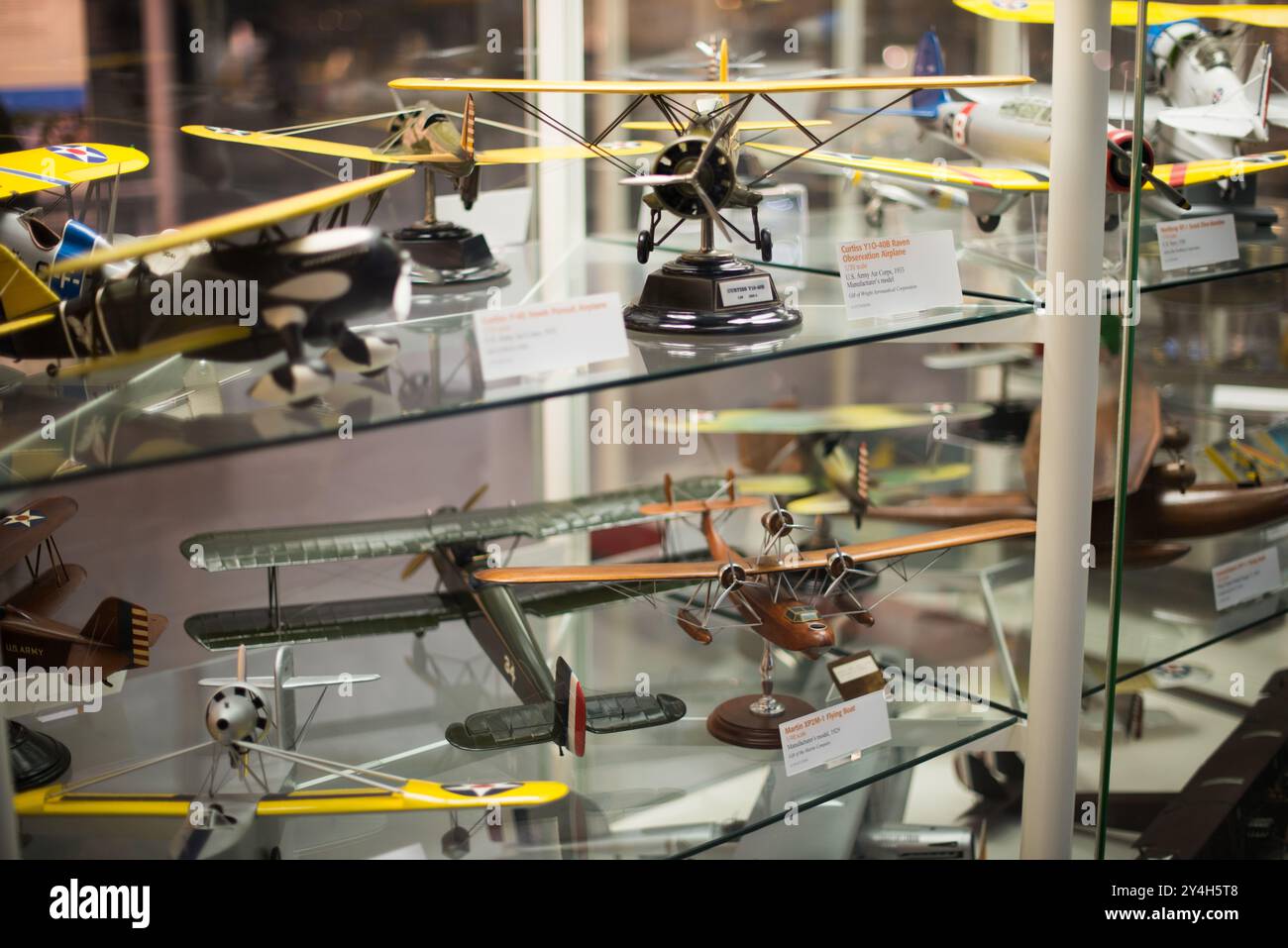Scale model airplanes on display at the Smithsonian National Air and ...