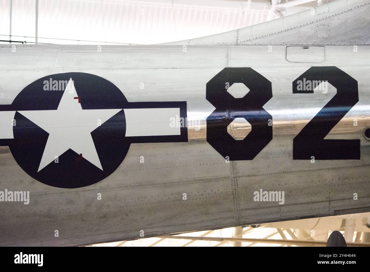 Detail of the Enola Gay, the B-29 bomber that dropped the atomic bomb ...