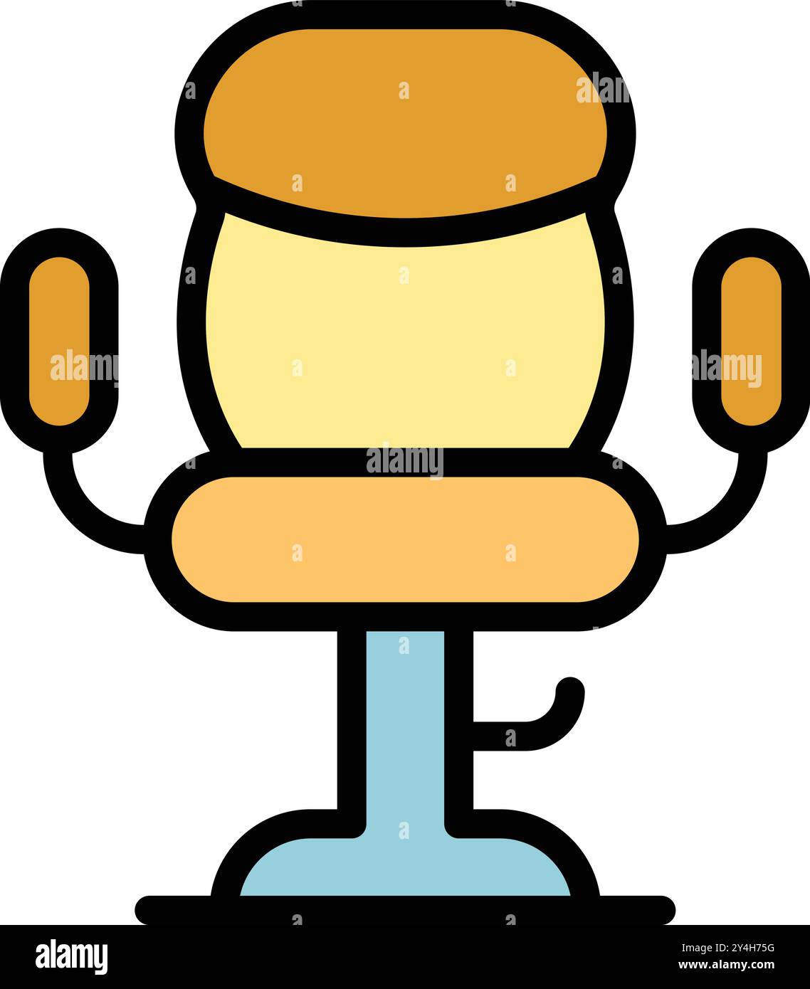 Simple barber chair icon featuring adjustable height with footrest ...