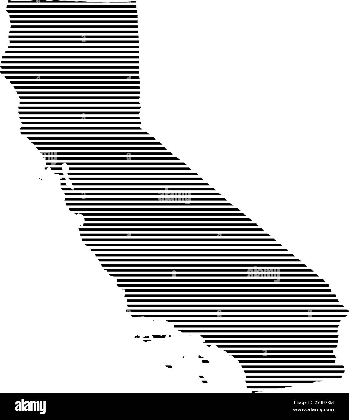 California state map with lined pattern vector illustration Stock ...