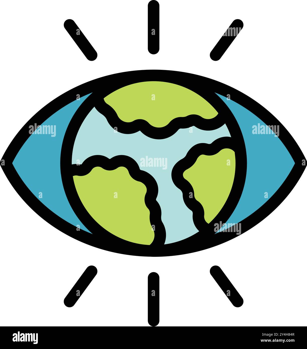 Conceptual icon of an eye watching planet earth, symbolizing ...