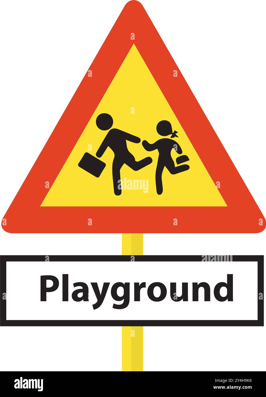 Triangular playground warning sign near a school Stock Vector Image ...