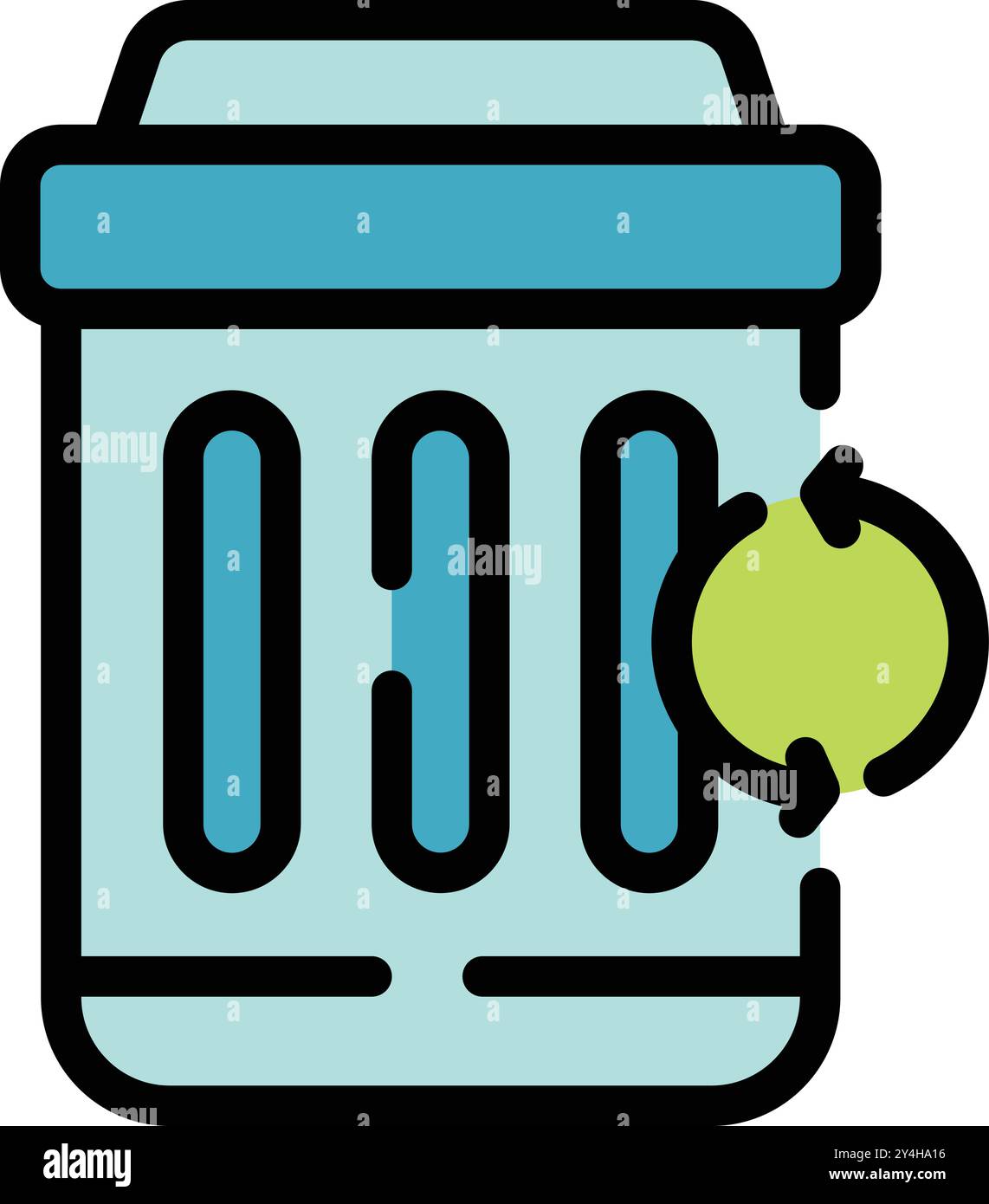 Garbage bin icon with recycle sign is depicting waste recycling concept ...