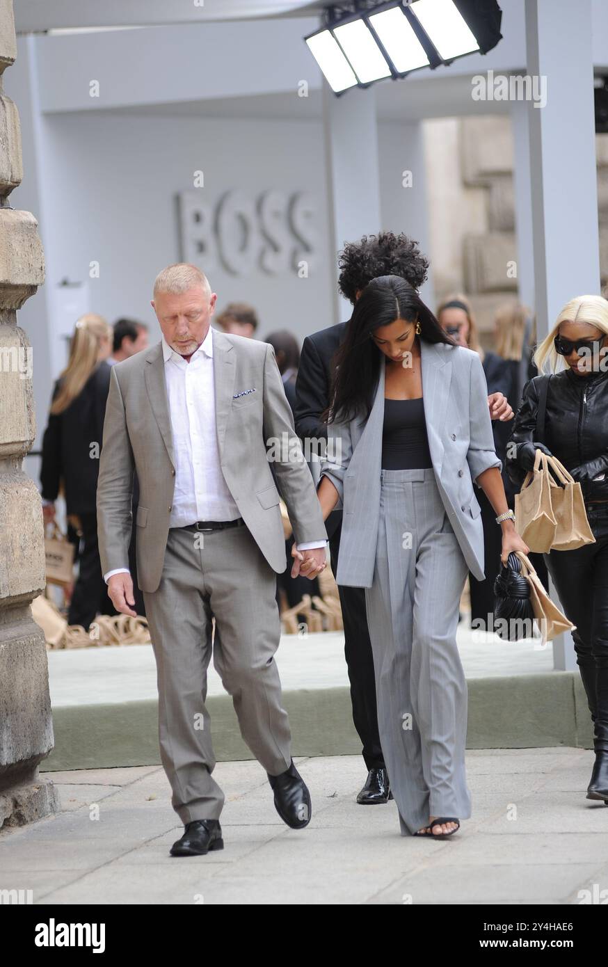 Milan, 18-09-2024 Boris Becker and his girlfriend Lilian De Carvalho ...