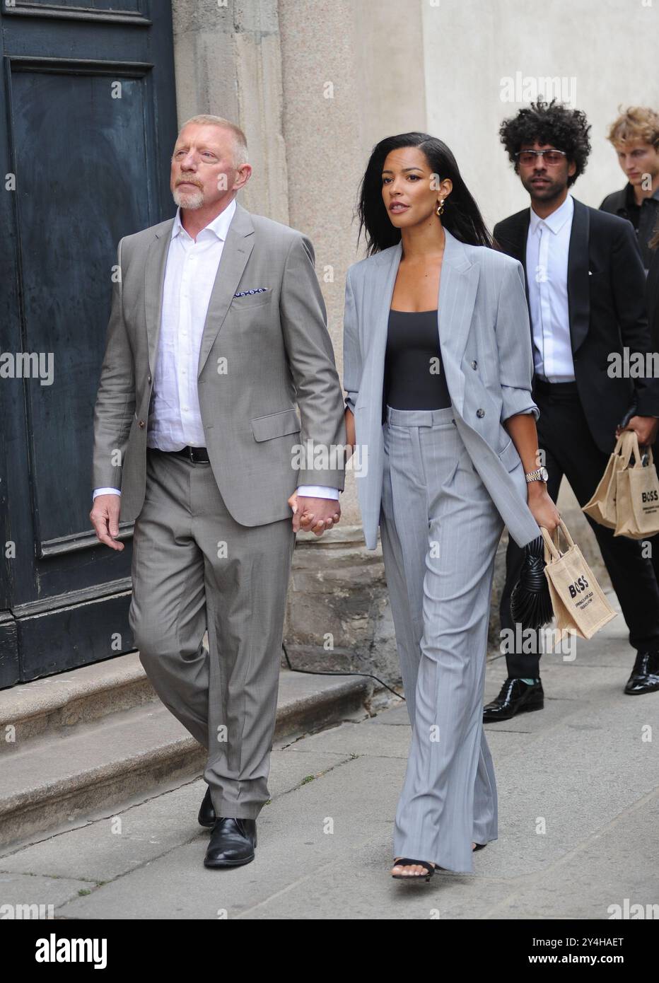 Milan, 18-09-2024 Boris Becker and his girlfriend Lilian De Carvalho ...