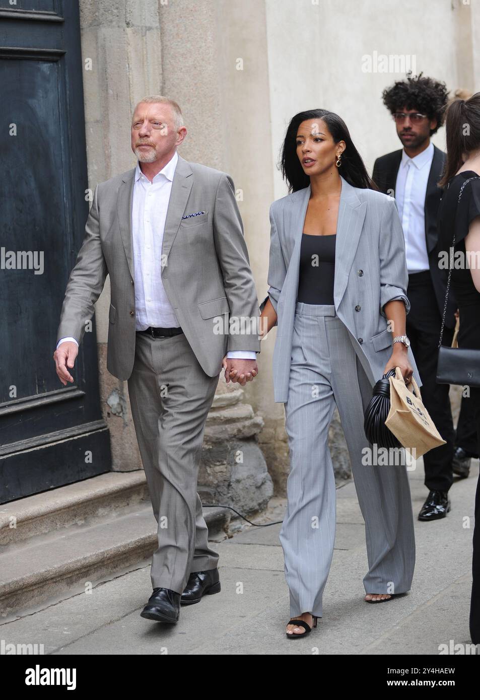 Milan, 18-09-2024 Boris Becker and his girlfriend Lilian De Carvalho ...