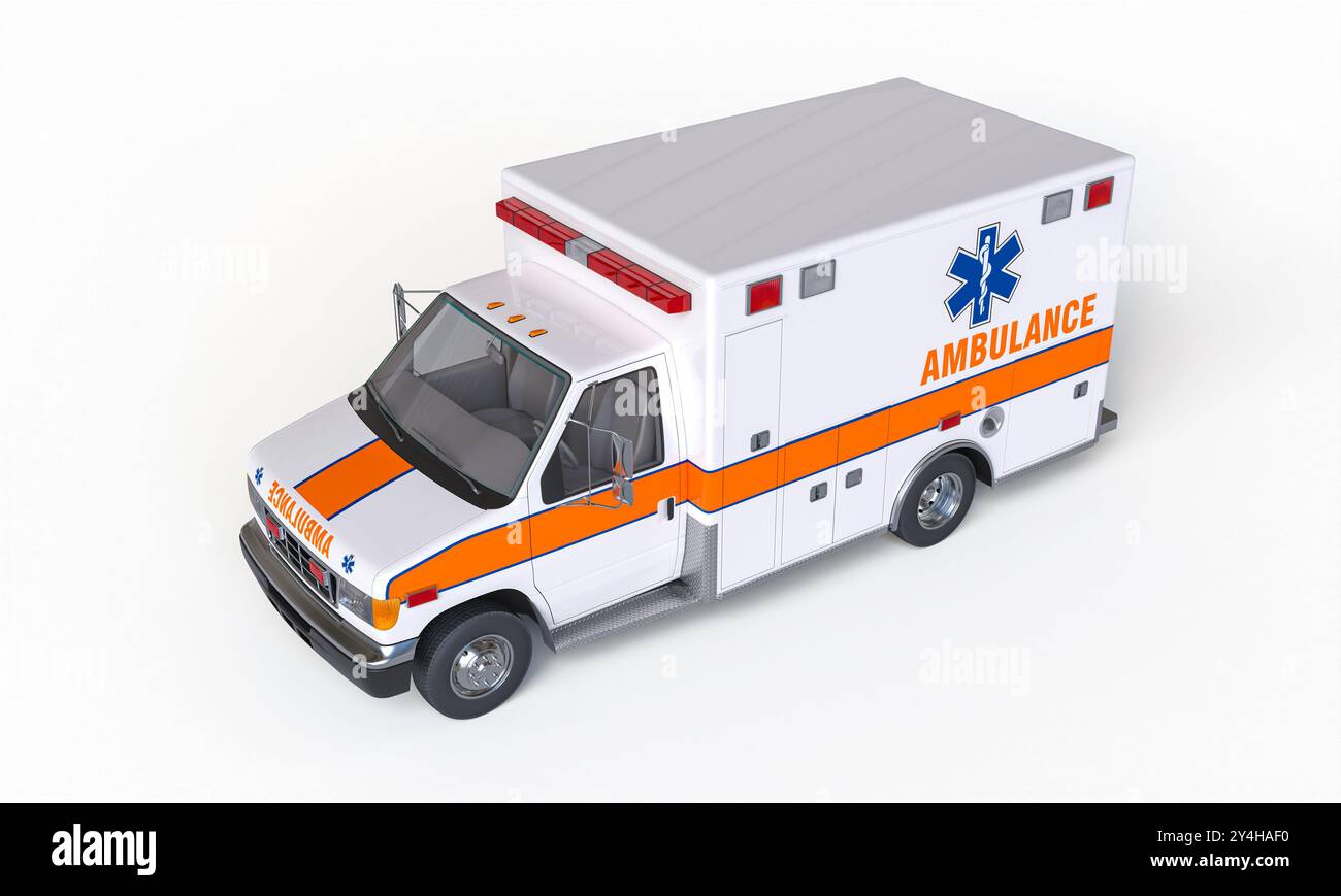 3d isolated emergency ambulance vehicle transparent background Stock ...