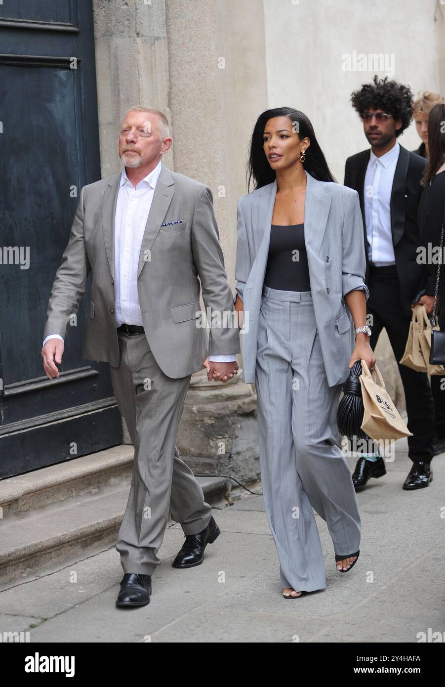 Milan, 18-09-2024 Boris Becker and his girlfriend Lilian De Carvalho ...