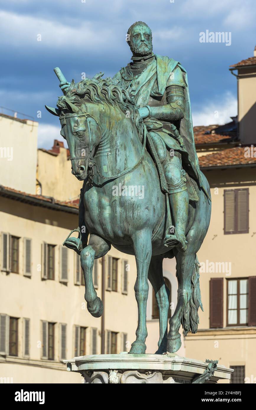 Statue of Cosimo de Medici, monument, sculpture, horseman, history ...