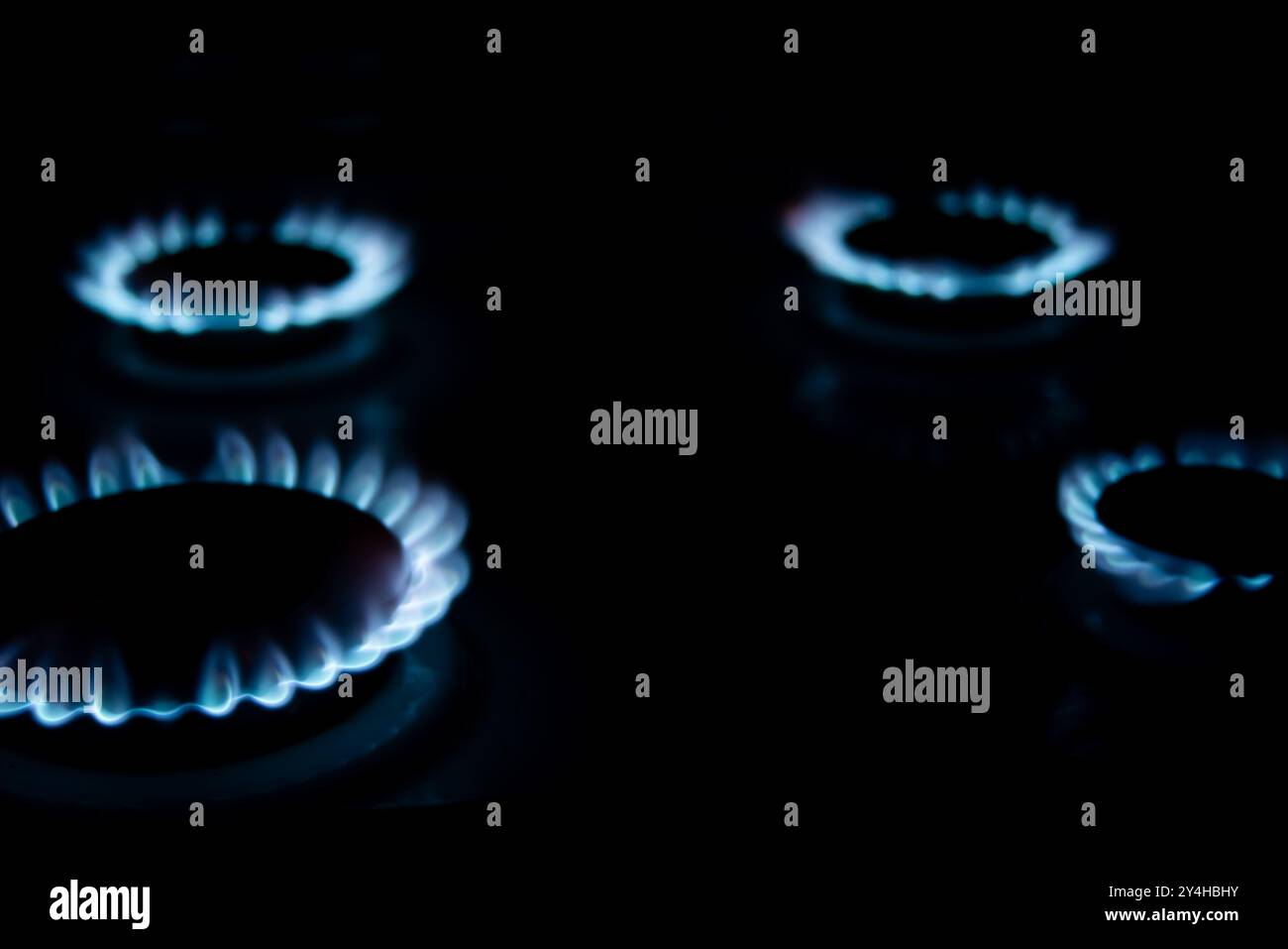 Kitchen gas burners in dark hi-res stock photography and images - Alamy