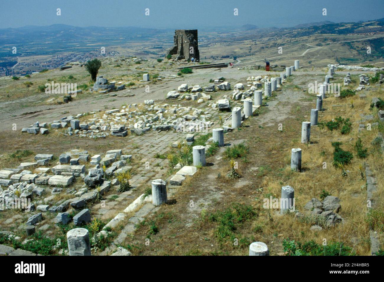 Turkey, Pergamum, the fine remains of Trajan's Temple Stock Photo - Alamy