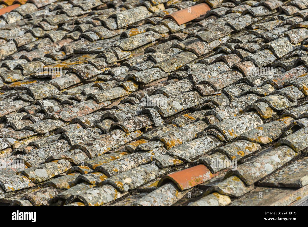 Old roof tiles, roof, old, moss, texture, background, graphic, building ...