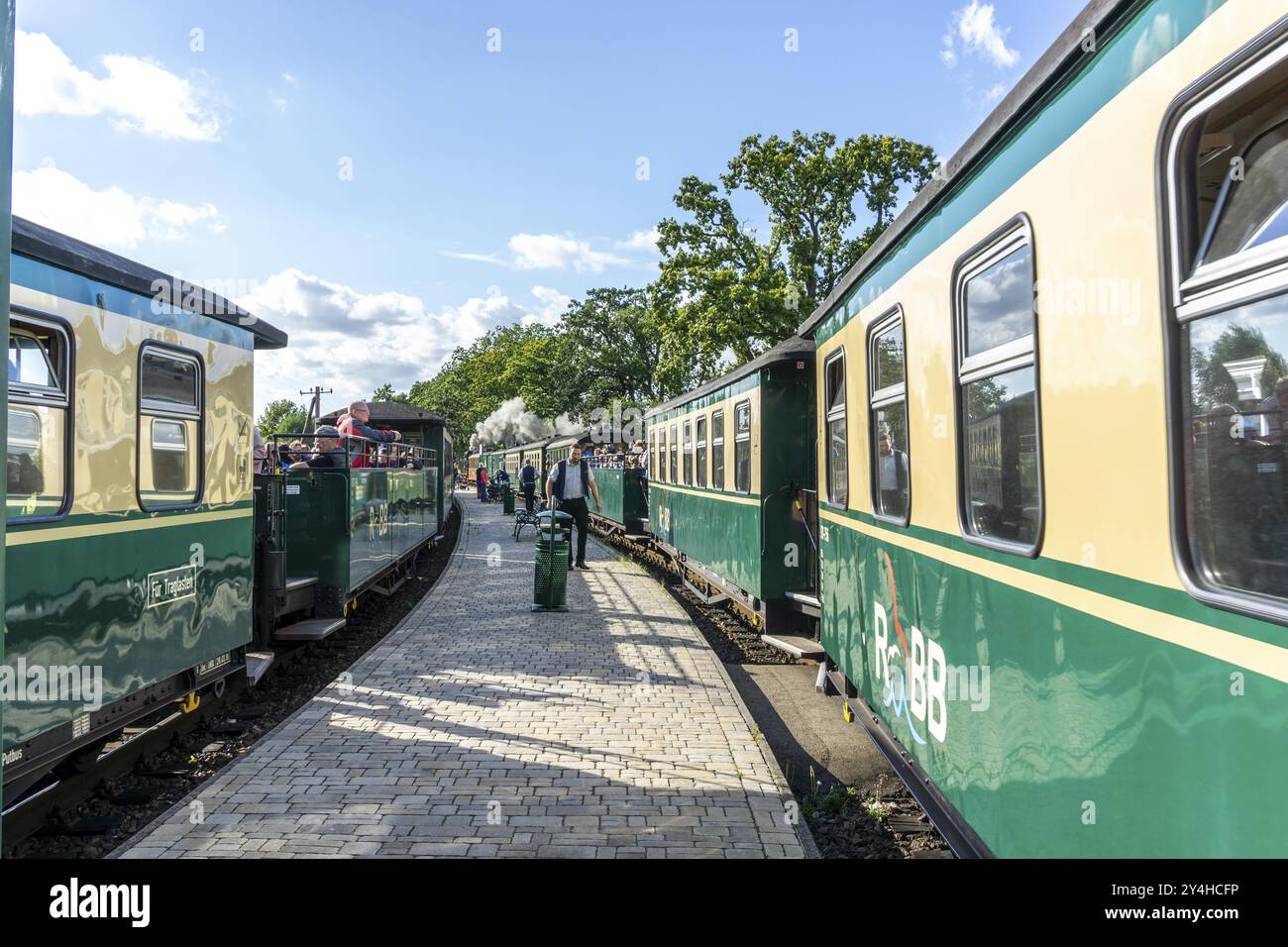 The historic steam train connection with the narrow-gauge train called ...