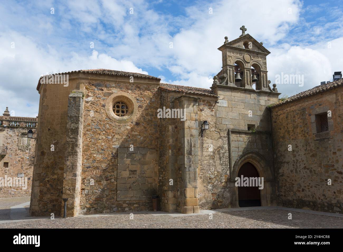 Historic church with stone walls under a blue sky, Convento de San ...