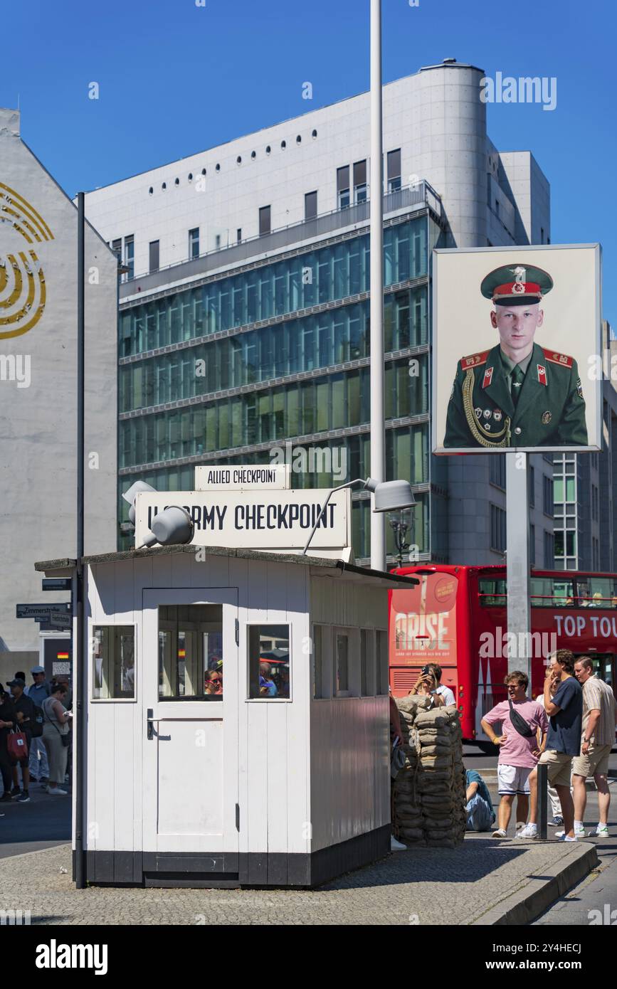 Checkpoint Charlie, a symbol of Cold War in Berlin, Germany, Europe ...
