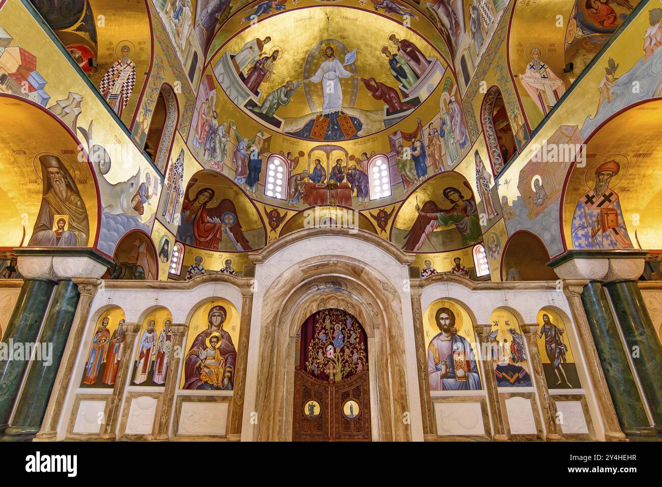 Interior of Cathedral of the Resurrection of Christ in Podgorica, Montenegro, Europe Stock Photo ...