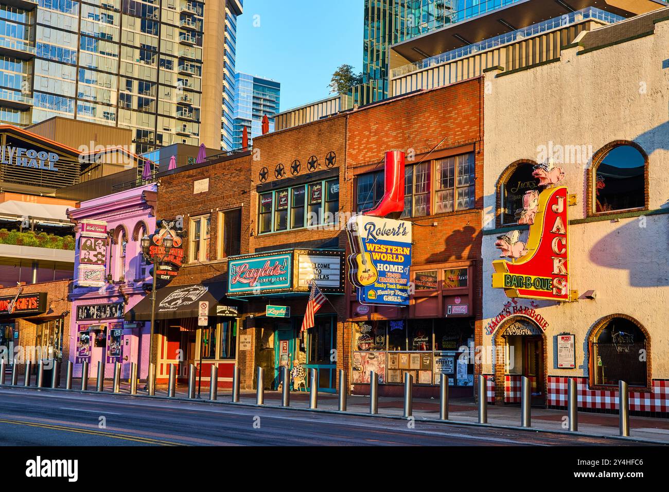 Nashville Broadway Street Vibe with Iconic Signs and Skyscraper ...