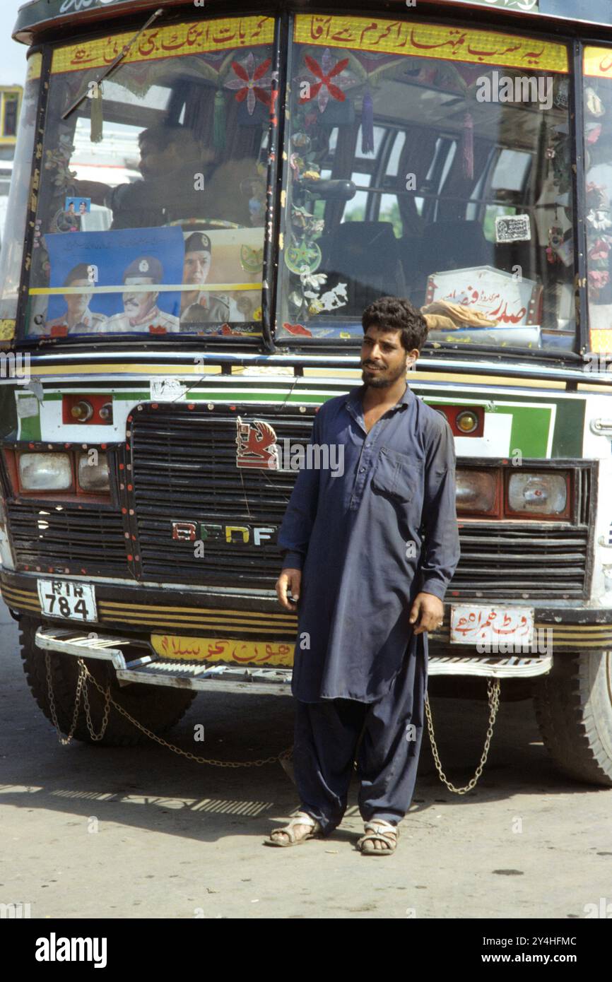Asia. Pakistan. Bus Driver In Rawalpindi Stock Photo - Alamy