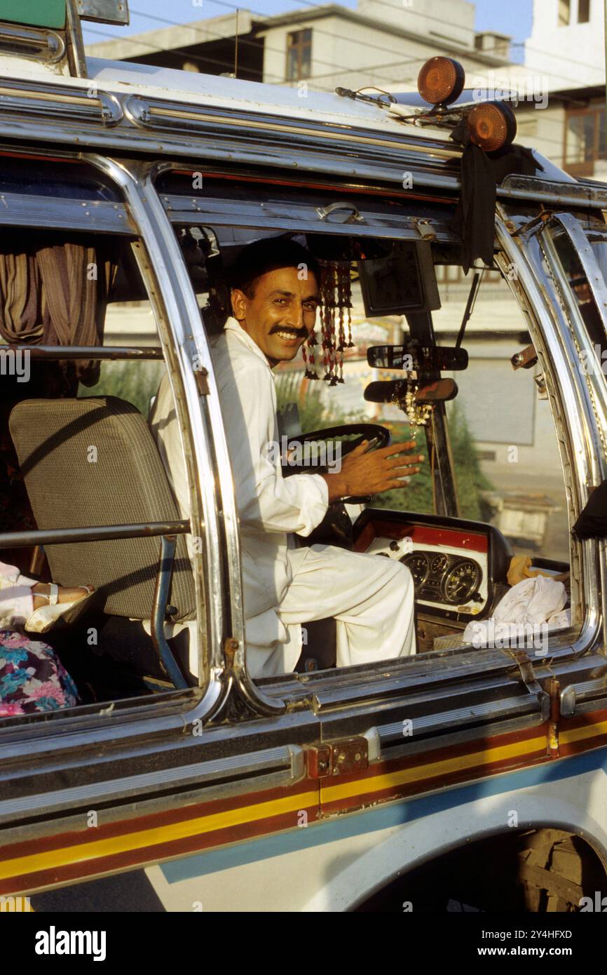 Asia. Pakistan. Bus Driver In Rawalpindi Stock Photo - Alamy